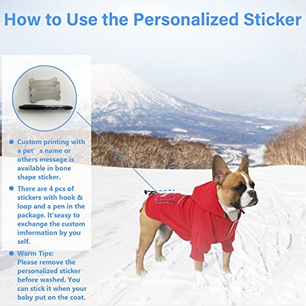 Personalised Dog Winter Coat Waterproof Puppy Fleece Suit Jacket with Legs Hood and Pocket - Best for Yorkie Terrier Schnauzer Poodle Border Collie Labrador Golden Retriever 8lbs to 70lbs - Red - S