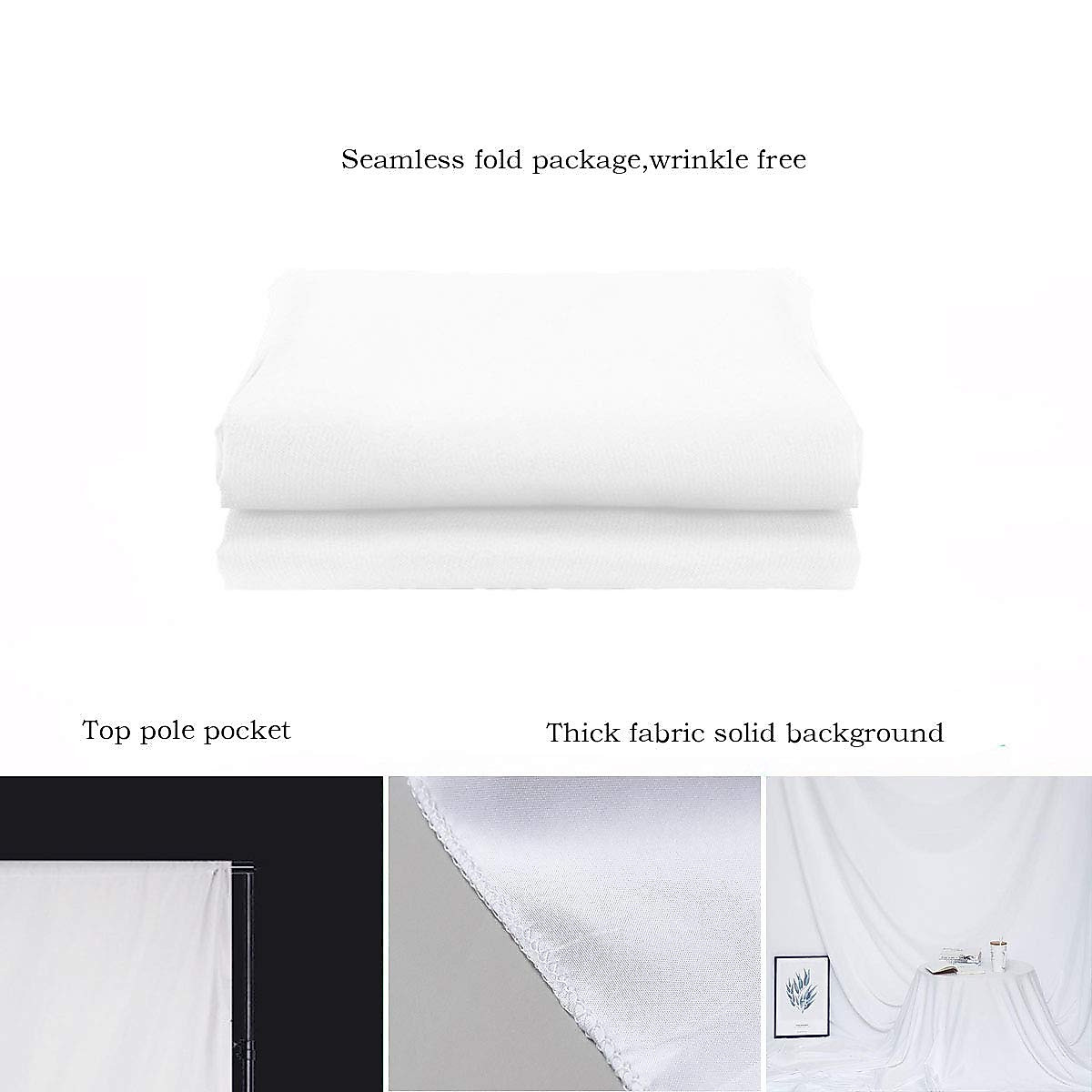 5X7ft Solid White Chromakey Photography Backdrop Video Studio White Portrait Background for Photo Studio Prop