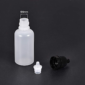 uxcell Plastic Dropper Bottles, 20ml/0.68 oz Empty Squeezable Dropper Bottle with Cap, Black, Pack of 20