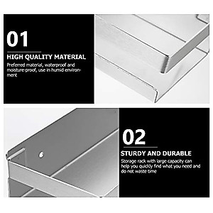 Cabilock Wall Mounted Shower Caddy Basket Shelf Shampoo Holder Organizer for Bathroom Kitchen (Sliver)