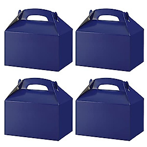 Navy Blue Treat Boxes 24 PCS Blue Candy Cake Gift Box DIY Favors Bag Snack Goodie Cardboard Dessert Boxes Prefect for Navy Blue Themed Birthday Party Gift Giving Wedding Baby Shower Graduation Party Supplies