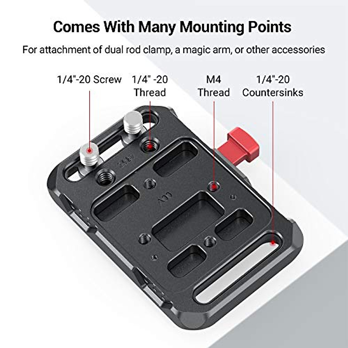 SmallRig Mini V Mount Battery Plate, V-Lock Mount Battery Plate with Crab-Shaped Clamp for Camera Power Supply - 2989