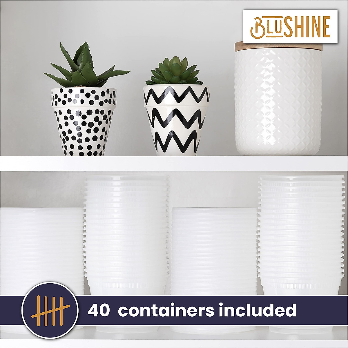 [36 Sets] 16 oz. Plastic Deli Food Storage Containers with Airtight Leak Proof Lids - Reusable -Microwave, Fridge, and Freezer Safe