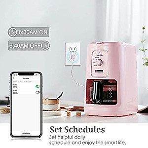 Avatar Controls Smart Plugs Wi-Fi Outlet 4 Pack - Smart Plugs That Work with Alexa/Google Home/Smart Life, Timer ON/Off Plug, Schedule Built-in App, Mini Wireless Socket, No Hub Required