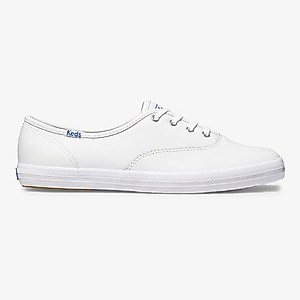 Keds Women's Champion Lace Up Sneaker, White Leather, 6.5
