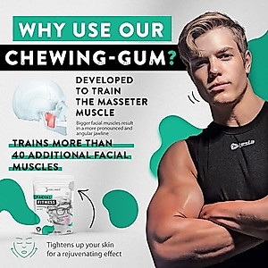 JAWLINER Fitness Chewing Gum (2 months pack) Jawline Sugar Free Mint Gum - - Jawline Exerciser For Mewing And Shapen The Jaw - 15x Harder Than Regular Gum
