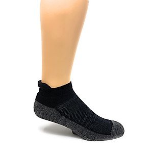 Warrior Alpaca Socks - Unisex High Performance Cross Trainer Athletic Socks (Large, Black/Grey Ankle)