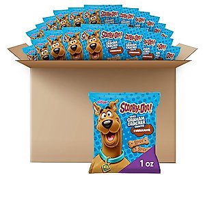 Kellogg's SCOOBY-DOO! Baked Graham Cracker Snacks, Lunch Snacks, Snack Crackers, Cinnamon (40 Pouches)