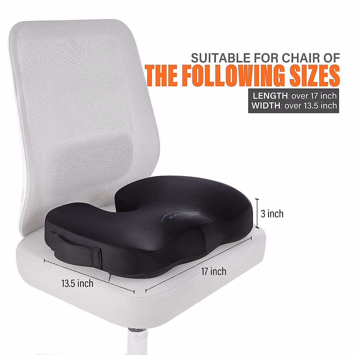 WAOAW Seat Cushion, Office Chair Cushions Butt Pillow for Long Sitting, Memory Foam Chair Pad for Back, Coccyx, Tailbone Pain Relief