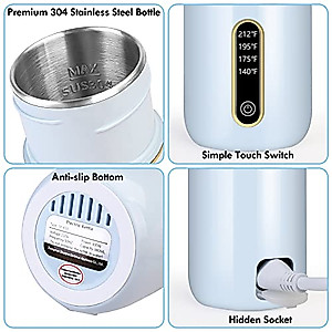 Portable Kettle,380ml Travel Kettle Electric Small,Portable Water Boiler,Mini Travel Tea Kettle,Fast Boil and Auto Shut Off Water Kettle Warmer,Double Wall Insulated Coffee Hot Water Heater Tea Maker