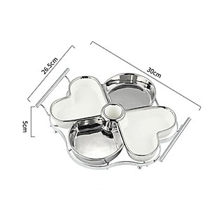 Gazechimp Snacks Basket Fruit Tray, Condiment Dish, Heart Shape Caddy Appetizer Bowl, Dessert Cake Plate Serving Platter for Wedding, Kitchen Counter, Home, 30x26.5x5cm Divided