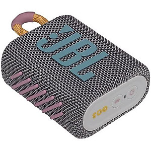 JBL GO 3 Waterproof Ultra Portable Bluetooth Speaker Bundle with Megen Hardshell Case (Gray)