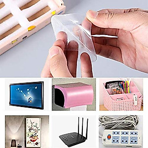 6pcs Adhesive Hooks Heavy Duty Stick on Wall Hooks Water-Proof Rustproof Wall Hooks Adhesive Holders for Hanging Socket, Trash Cans, Toilet Brushes, Flower Pots, Pictures, Photo Frames Clear