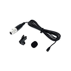 Black Lavalier Lapel Microphone Mic w/ 4 pin Mini XLR TA4F for Shure Wireless