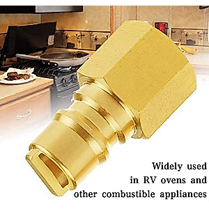 Joywayus 3/8" Brass Quick Connect Propane Fitting Adapter Male Plug x 3/8" NPT Female Thread for Propane BBQ Grill/Heater/Fireplace/RV Trailer (Pack of 2)