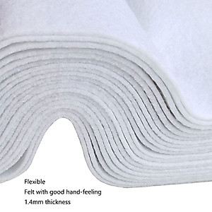 Jtnohx Soft White Felt, Flexible Felt Fabric for Toy Handwork, 12"x12" 20Pcs Felt Sheets 1.4mm Thick for DIY Craft and Sewing Projects