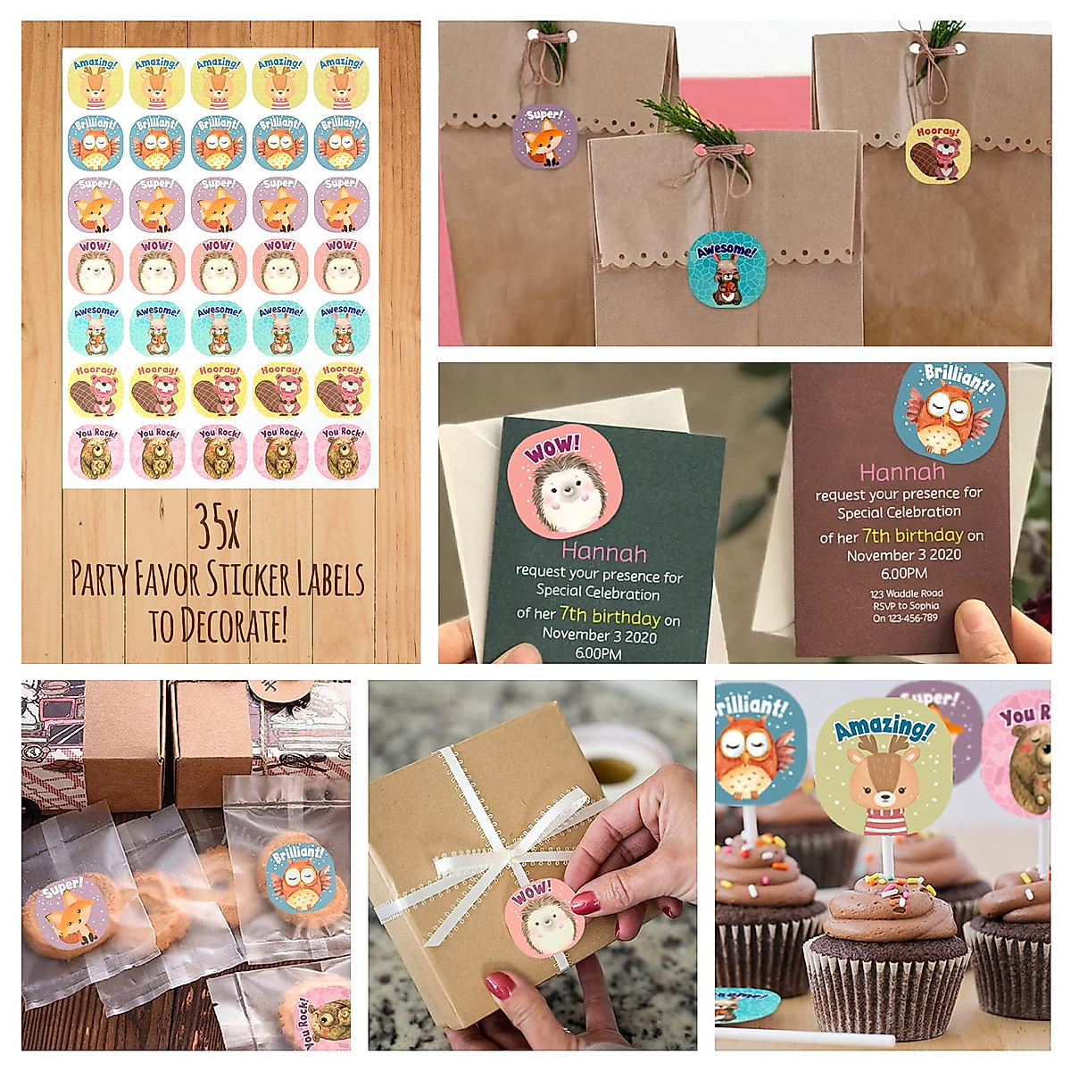 Woodland Themed Christmas Party Hats Making Kit c/w Chenille Stems & Stickers. Group Activities, DIY Art Craft Home Project. Birthday, Easter & Fiesta Decoration for Kid