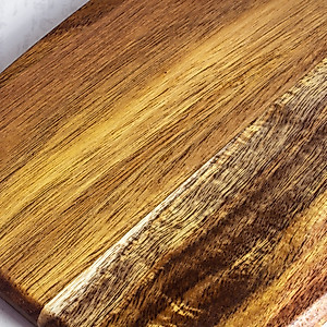 Rock & Branch Acacia Wood Serving Paddle, Wood Cutting Board with Handle for Kitchen and Charcuterie Boards