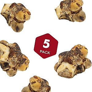Best Bully Sticks All Natural Beef Knuckle Bones for Dogs - 5 Pack - Long Lasting Dog Bones for Aggressive Chewers