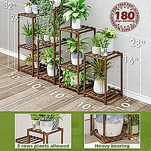 4 Sets of Package Plant Stands Combo Indoor Outdoor Plants Stands for Living Room Balcony Garden