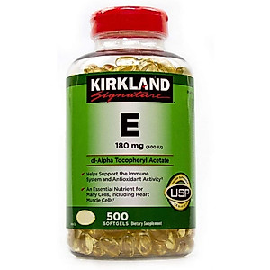 Kirkland Signature – Calcium Citrate, Magnesium and Zinc 500 Tablets + Vitamin E 400IU, 500 Softgels (Bundle of 2 Units Total)