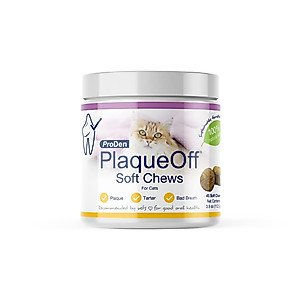 ProDen PlaqueOff Soft Chews with Natural Kelp - for All Breed Cats - Supports Normal, Healthy Teeth, Gums, and Breath Odor in Cats - 45 Soft Chews