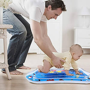 CARYWON Inflatable Tummy Time Mat Premium Baby Water Play Mat Baby Activity Center Tummy Time Water Mat Water Play Mat for Babies Promote Development Baby Gifts