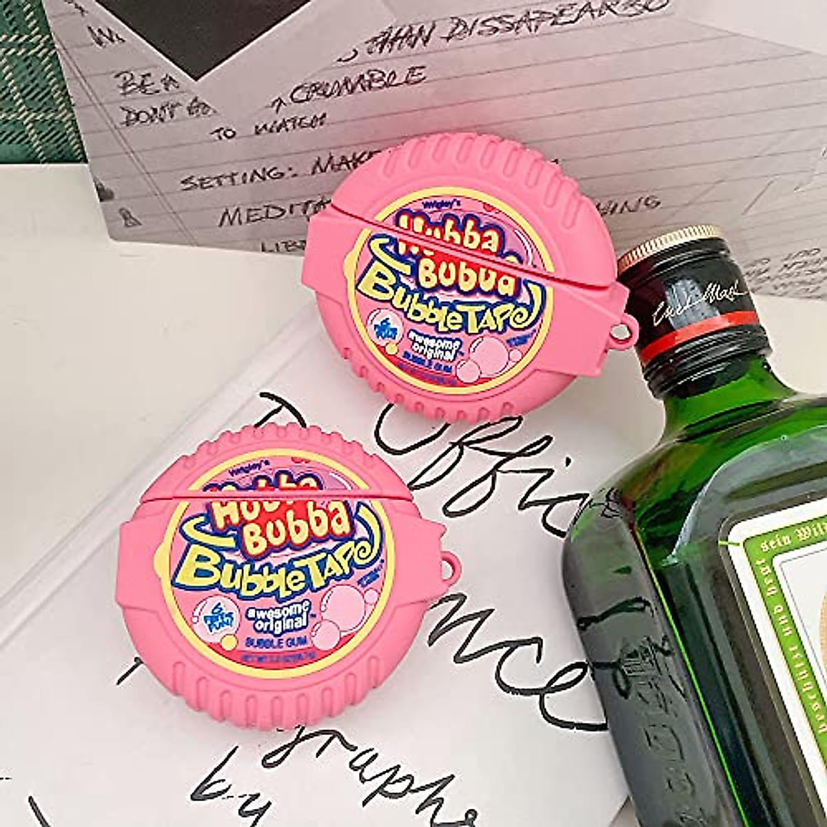 Cute and Interesting,Silicone Airpod Case Covers with Keychain,Compatible with Airpods 1&2 Case,More Attractive airpod case (HBA)