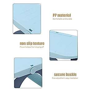 Pssopp Shoe Slots Organizer Shoe Stacker Storage Space Saver 3 Levels Adjustable Double Deck Shoe Rack Holder for Closet Organization(Blue)