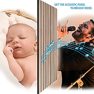 3D Slat Wood Wall Panels Acoustic Panels for Interior Wall Decor Natural Oak | Wood Slat for Wall | Soundproof | 42.5” x 17” Each | Set of 2 Wood Panels for Walls