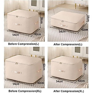2024 Upgrade Ultra Space Saving Self Compression Organizer, Space Saving Self Compression Organizer for Comforters Compression Duvet Storage Bag Large Capacity Organizer Bag for Comforters