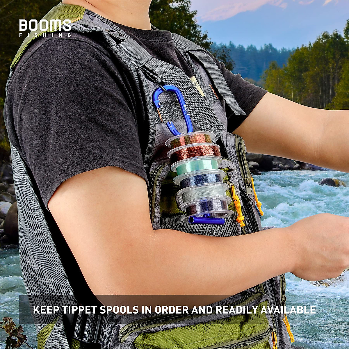 Booms Fishing SH1 Fly Fishing Tippet Spool Holder Blue 2pcs