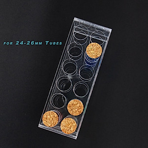 Incontesta Acrylic Test Tube Holder Rack, 2x6 Wells 12 Sockets for 50ML Test Tubes, Clear Acrylic Lab Stand Rack