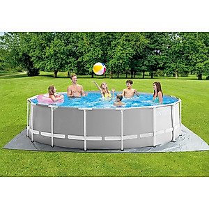 Intex 26725EH Prism Frame Premium Above Ground Swimming Pool Set: 15ft x 48in – Includes 1000 GPH Cartridge Filter Pump – Removable Ladder – Pool Cover – Ground Cloth