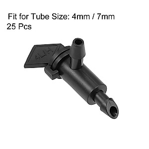 uxcell Flag Dripper 1 GPH 4L/H Emitter Sprinkler for Garden Lawn Drip Irrigation Connect 4/7mm Hose, Plastic 25pcs