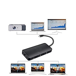 XUNMAIFHB Portable Docking Station,9-in-1 Type-c Docking Station to 4K HDMI+VGA+2USB3.0+Audio+PD+SD/TF+RJ45 Multi-Function hub Fast Transmission