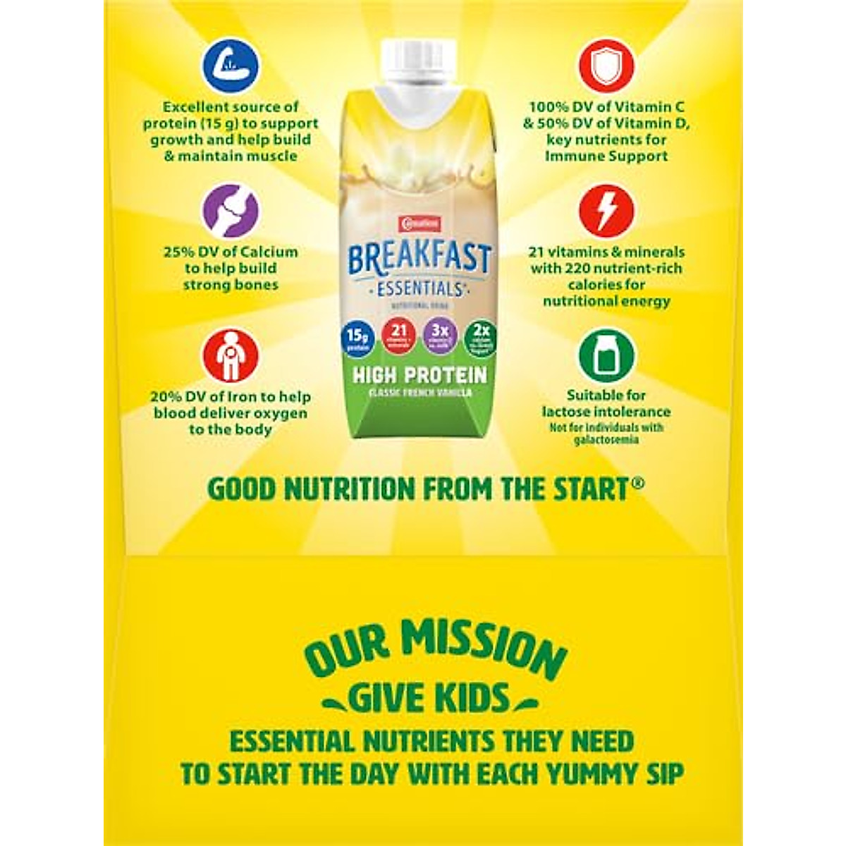 Carnation Breakfast Essentials High Protein Ready-to-Drink, Classic French Vanilla, 8 FL OZ Bottle (Pack of 6) (Packaging May Vary)