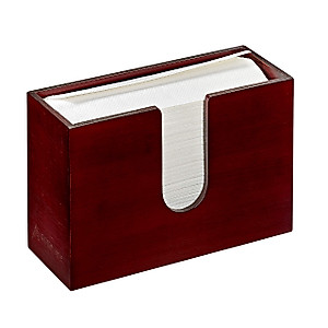 AdirHome Bamboo Paper Towel Dispenser 4.8" x 11.6" x 7.8" - Wall Mount or Countertop for Multifold Hand Napkins - Bathroom, Kitchen, Home or Commercial Use (Espresso)