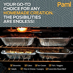 PAMI Aluminum Baking Pans, Half Size, Deep [Pack of 30] - 9”x13” Heavy-Duty Oven & Freezer Safe Food Storage Containers- Tin Foil Pans For Grilling, Roasting, BBQ & Baking- Foil Takeout Containers