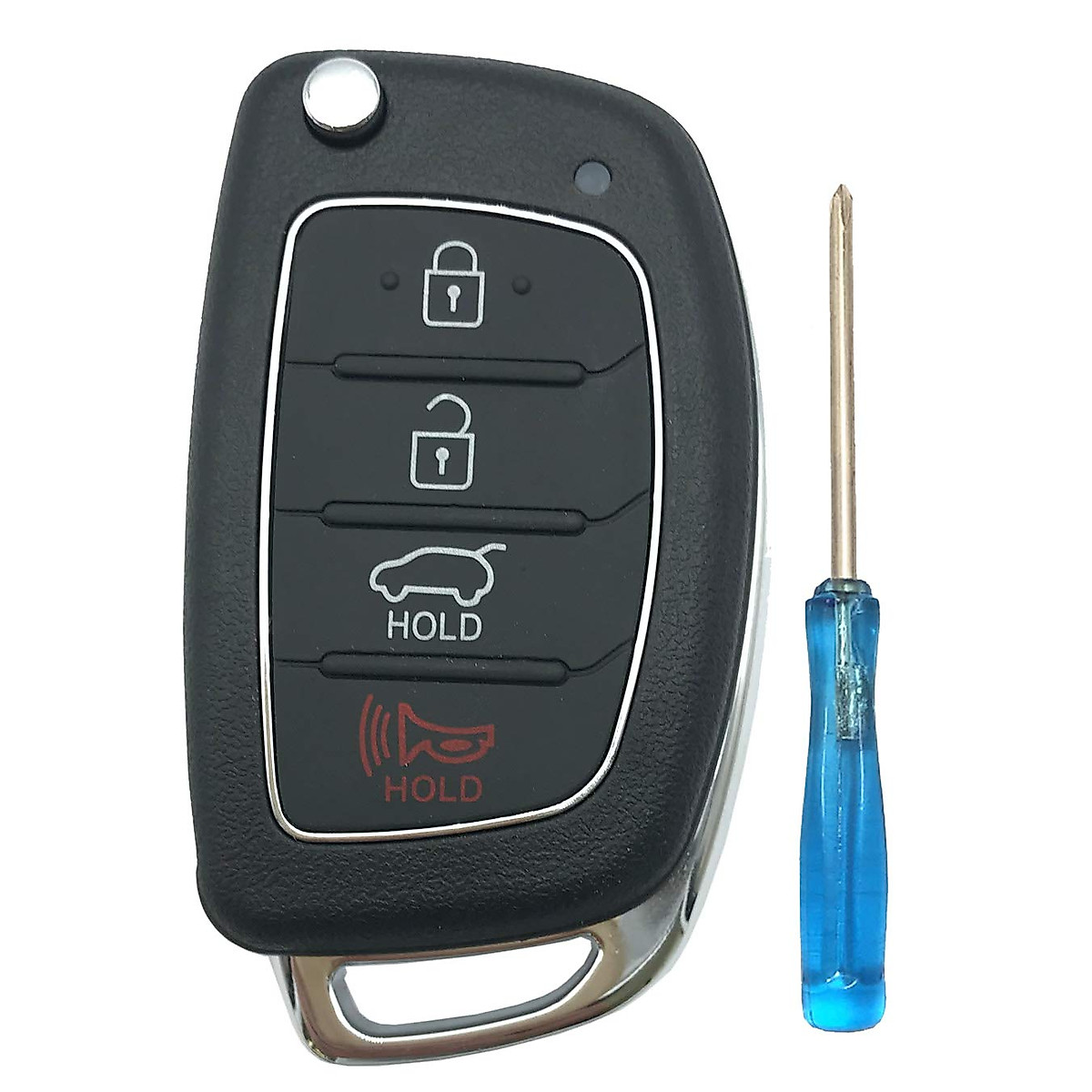 2PCS Replacement Keyless Entry Flip Folding Key Fob Case Shell fit for 2013 2014 2015 2016 Hyundai Santa fe Sonata Tucson Key Fob Cover