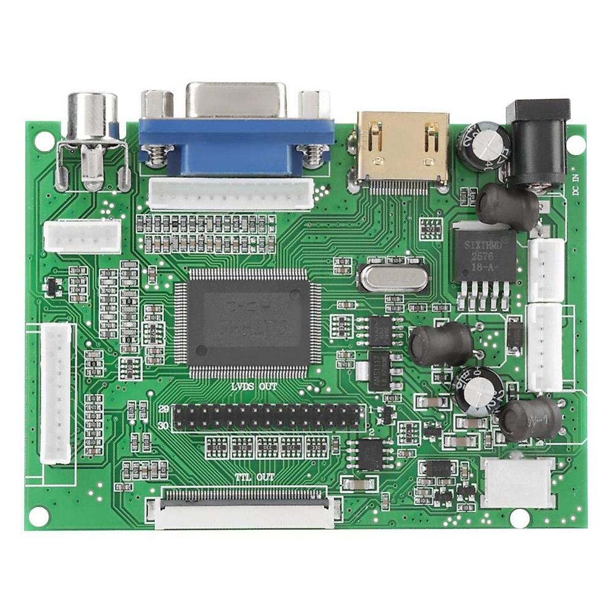 Qioni 7 inch 1024 * 600 LCD TFT Display HDMI VGA Monitor for Raspberry Pi 3/2/ Computer Display and Driver Board, Flat Cable, USB Power Supply Cord, Remote Control