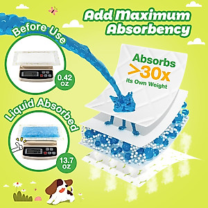 Dono Dog Diaper Liners for Male and Female Dogs, Super Absorbent Dog Booster Pads, 100ct Disposable Doggie Diaper Inserts fit Reusable Male Belly Bands, Wraps, Washable Period Panties (Long)