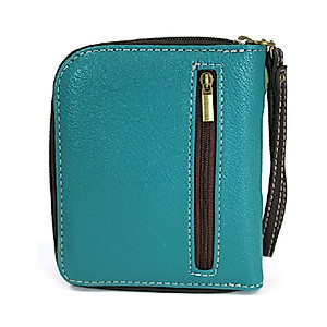 CHALA Handbags- Zip Around Wallet, Wristlet, 8 Credit Card Slots Sturdy Coin Purse for women, Dragonfly, Small