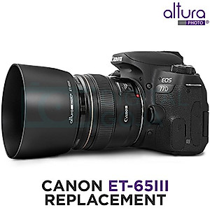 (Canon ET-65III Replacement) Altura Photo Lens Hood for Canon EF 85mm f/1.8 USM, EF 100mm f/2.0 USM, EF 135mm f/2.8 SF, EF 100-300mm f/4.5-5.6 USM Lenses