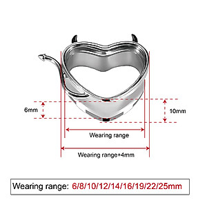 COOEAR 1 Pair Ear Tunnels Flesh Plugs Heart Style Gauges Silver Women Men Stretchers Demon Expander 0g to 1 inch.