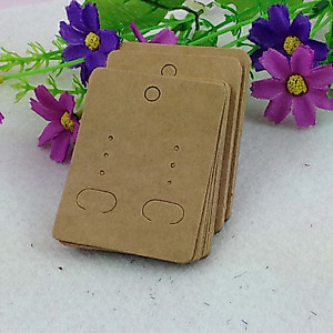 200 Pcs Bulk Earring Hanging Cards for Displaying Dangle Earrings, Blank Kraft Paper Jewelry Display Card Price Tag