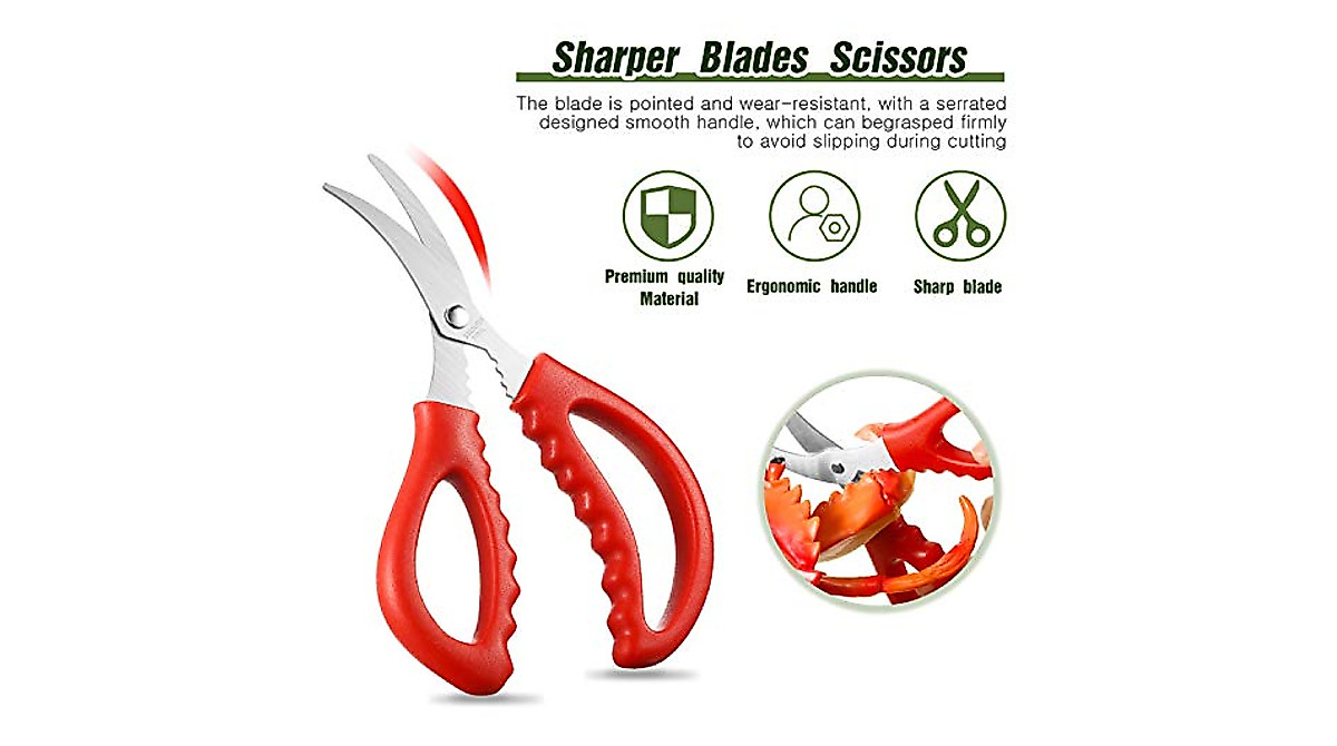 Kitchen Seafood Scissors Multifunctional Stainless Steel Shears Seafood ...