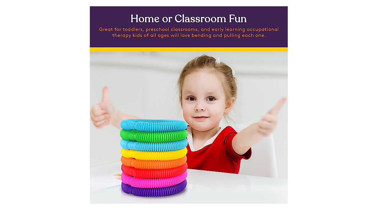 Special Supplies Fun Pull and Stretch Tubes for Kids - 16-Pack Colorful ...