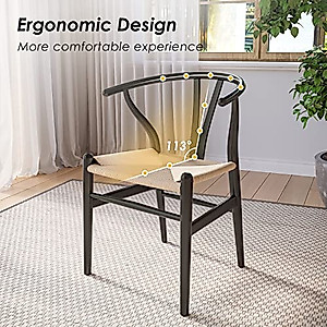 STARY Wood Wishbone Dining Room Chairs Mid Century Modern Wooden for Your Beach House, Fully Assembled