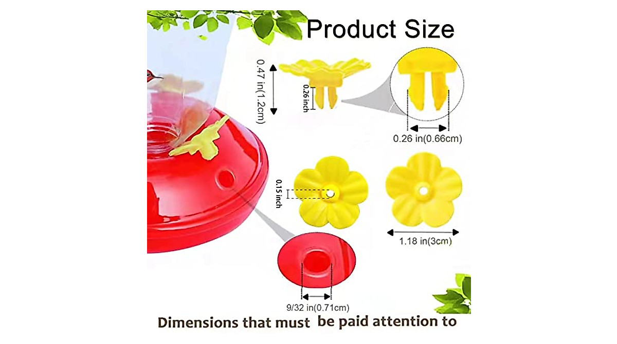 Hummingbird Feeder Replacement Flowers - 24 PCS Decor